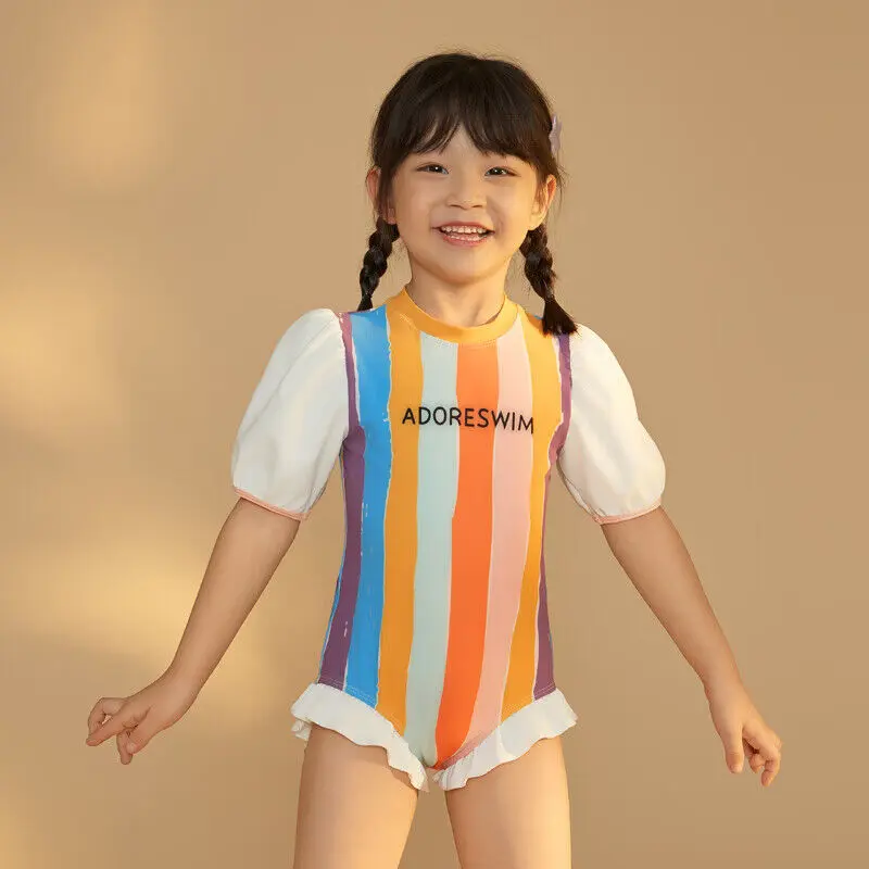 Adoreswim Jednodelni kupaći kostim za devojčice, Šareni