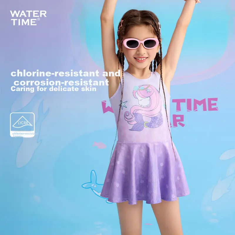 Watertime Jednodelni kupaći kostim za devojčice, Ljubičasti
