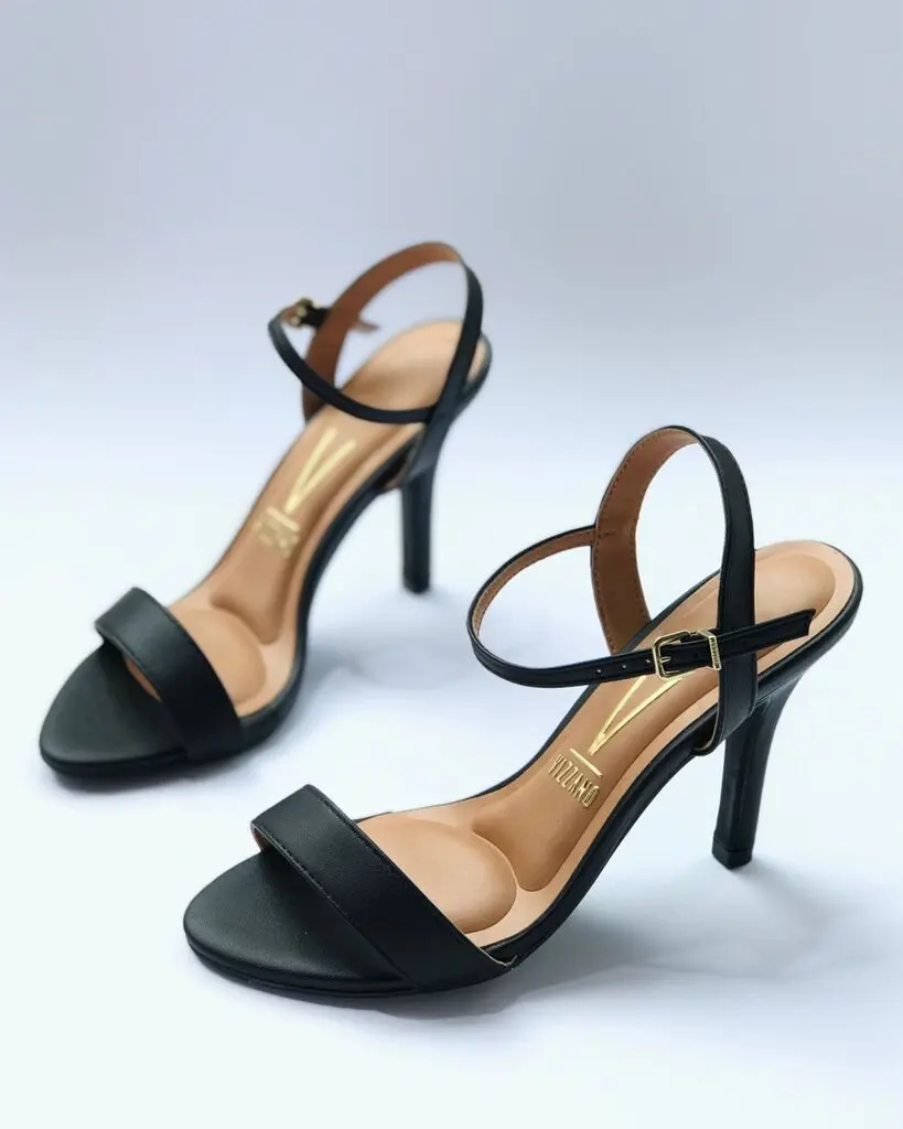 Squareonline Ženske sandale na štiklu Black Open Chic, Crne