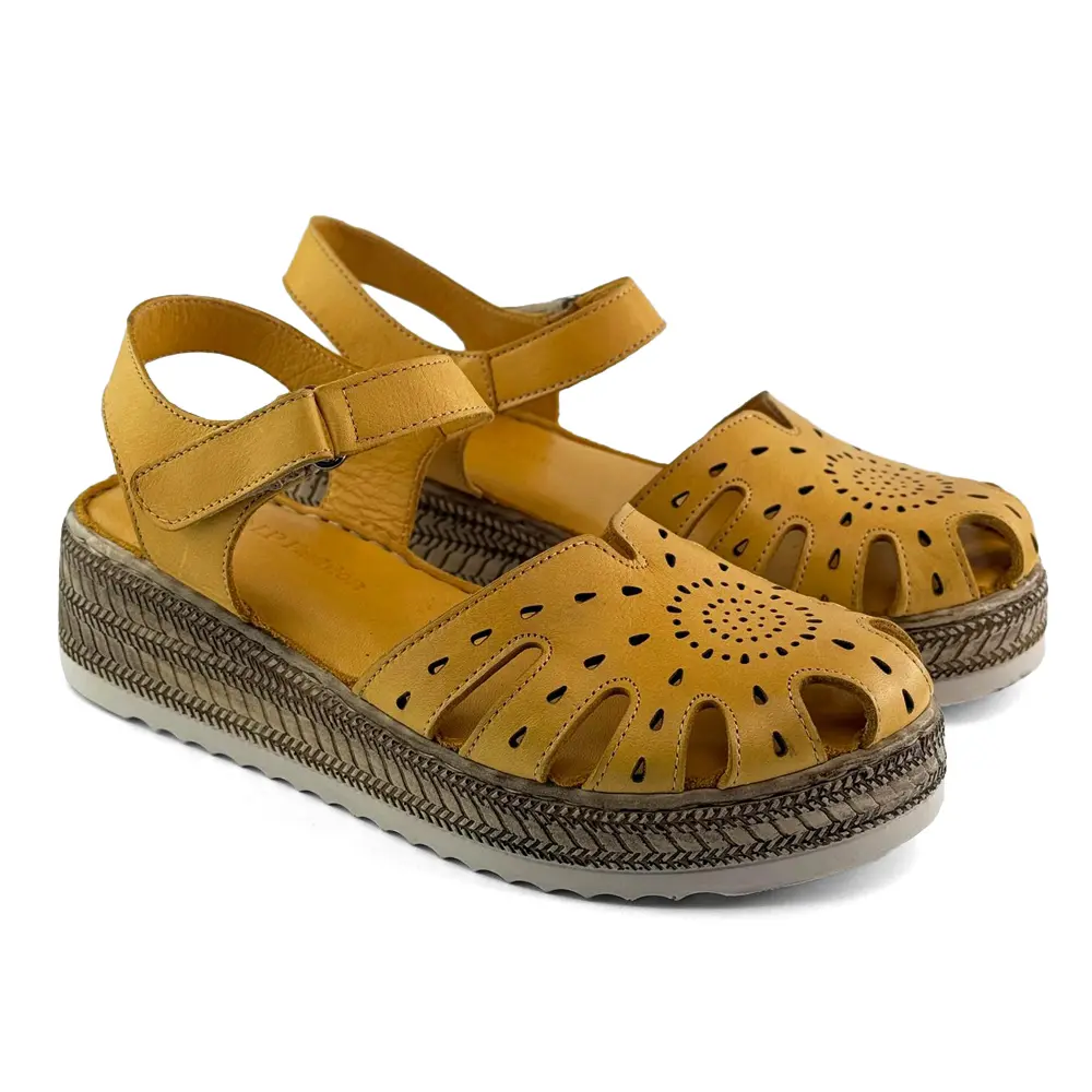LP Fashion Ženske kožne sandale, Oker