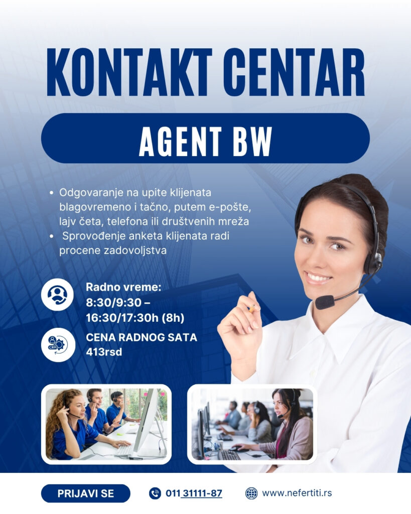 Kontakt Centar Agent-BW Privremeni poslovi