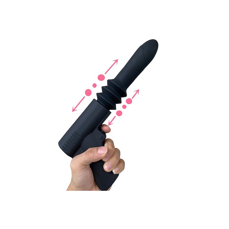 Automatski dildo vibrator sa potiskivanjem sa drškom u obliku pištolja