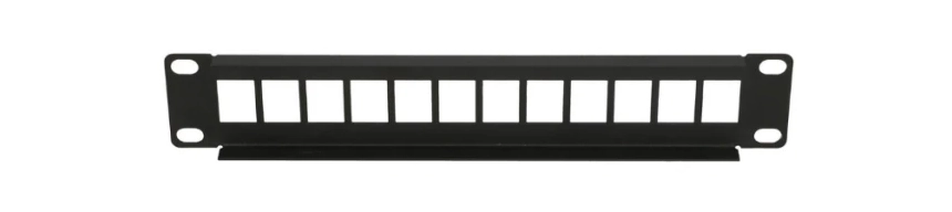 Extralink 12 Port 10 Patcpanel, Modular, 12 ports,Crni,Metal