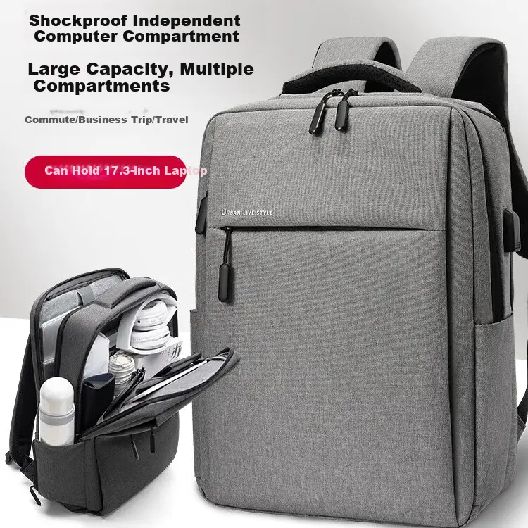JINSHIWQ Unisex ranac za laptop, 14/15.6/17.3", Sivi