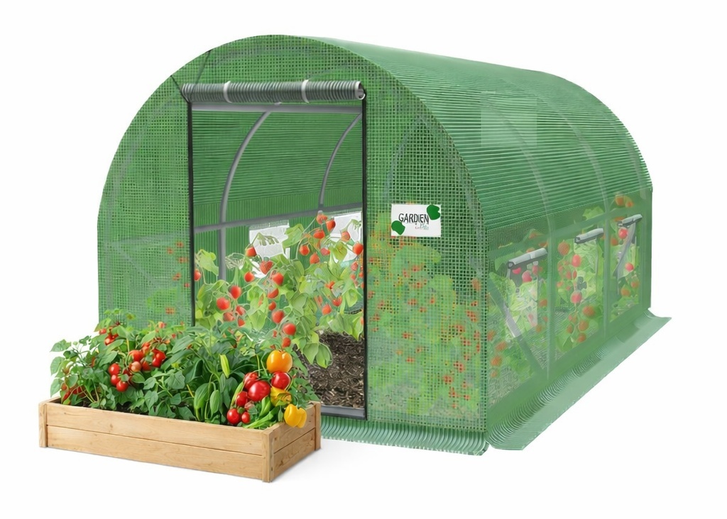 CHOMIK Baštenski plastenik za paradajz – zeleni, 200 × 77 × 168/146 cm 5507 TUN5507ID: EK000871711