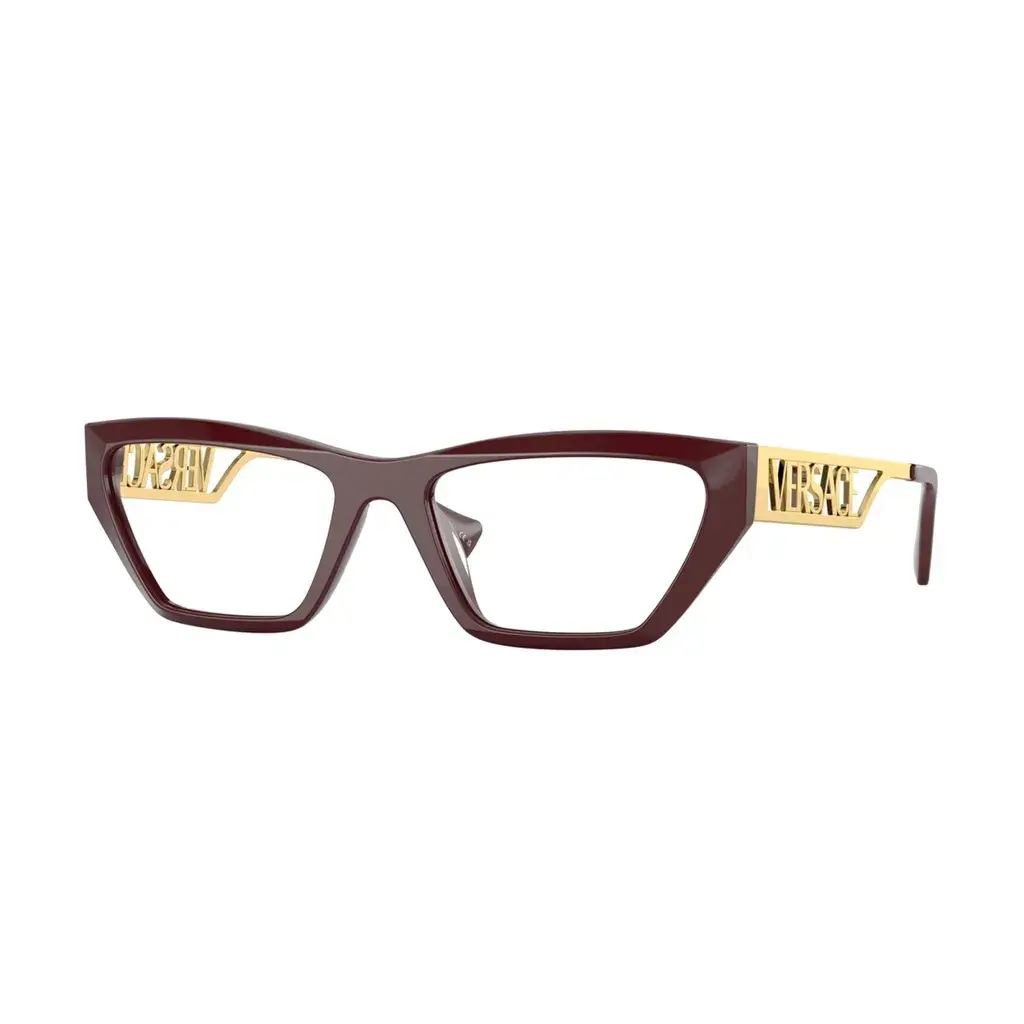 Versace Ženski okvir za dioptrijske naočare 0VE3327U 5381, Mačkaste, Bordo
