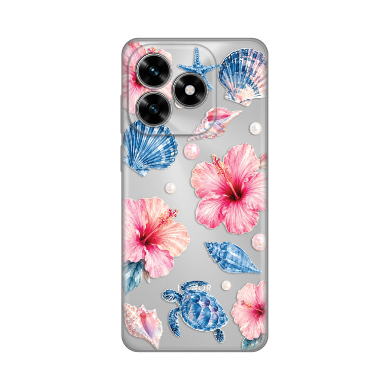Zastitna ultra tanka (skin) maska / futrola PRINT - Huawei Honor X5c Plus Hibiscus Sea