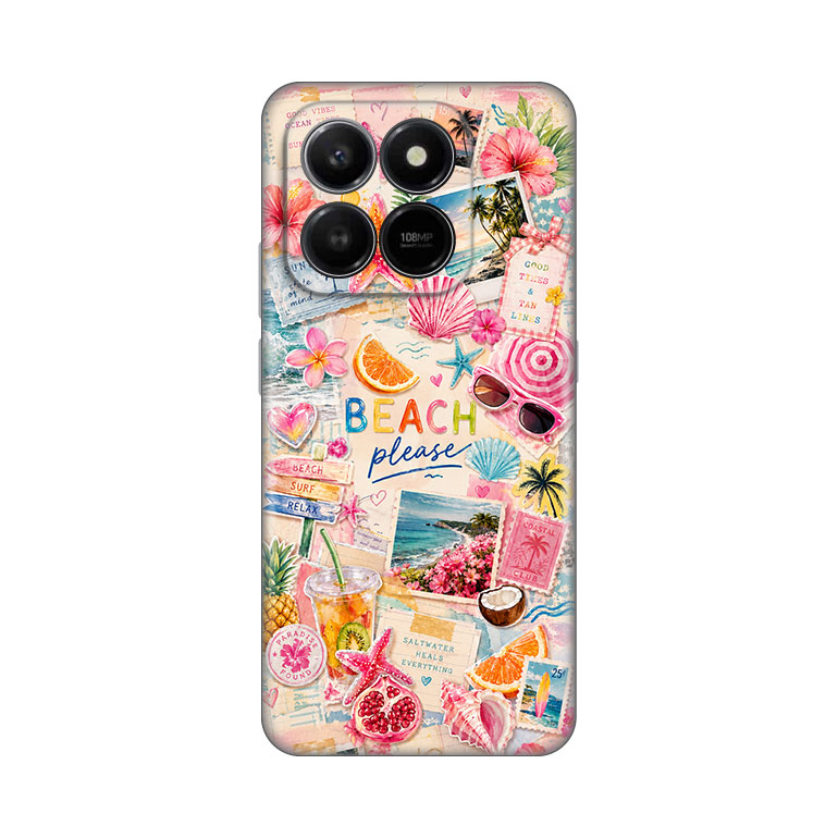 Zastitna ultra tanka (skin) maska / futrola PRINT - Honor X7d 4G/400 Smart 5G Beach Please