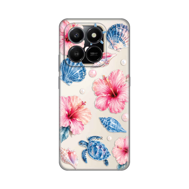 Zastitna ultra tanka (skin) maska / futrola PRINT - Honor X7d 4G/400 Smart 5G Hibiscus Sea