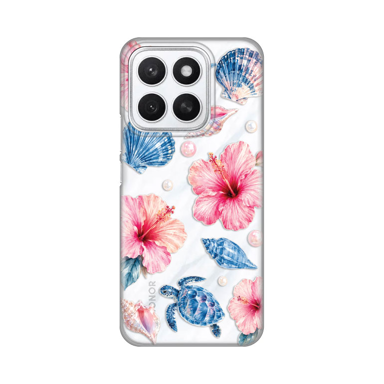 Zastitna ultra tanka (skin) maska / futrola PRINT - Huawei Honor X8c Hibiscus Sea