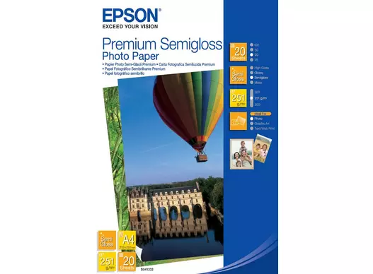 Epson A4 prvoklasni polusjajni foto papir, 251 g/m², 20 listova