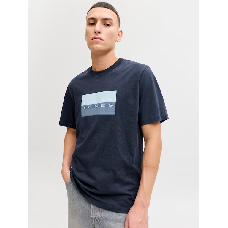 J&J Teget Muška Majica JCOFUSION DOTS PRINT SS CREW