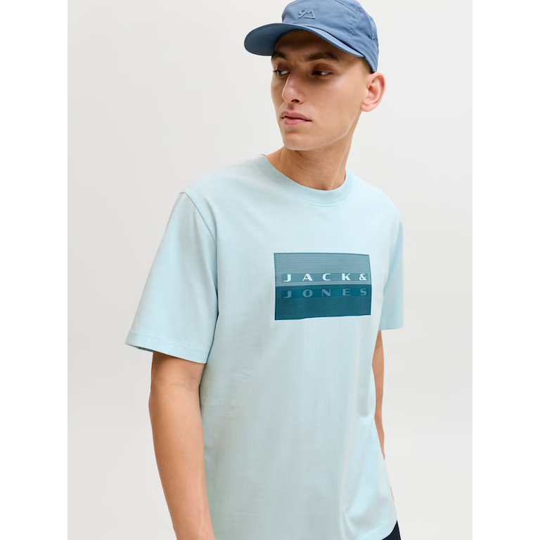 J&J Plava Muška Majica JCOFUSION DOTS PRINT SS CREW