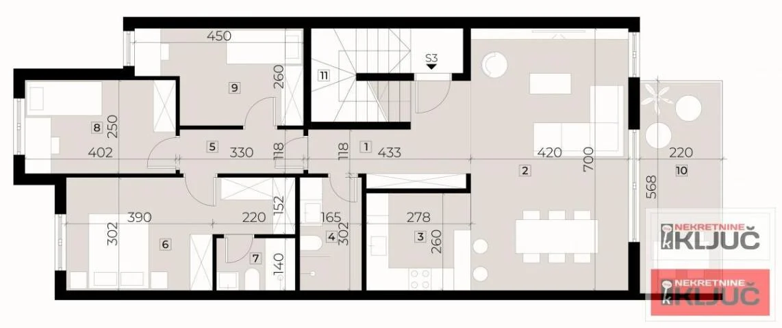 TELEP, 144m2+ krovna terasa, Četvorosoban sa pdv, gratis Parking