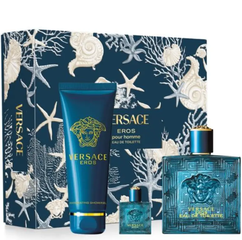 Versace Muški parfemski set Eros, EDP, 100 ml+Gel za tuširanje, 150 ml+ Mini EDP, 5 ml