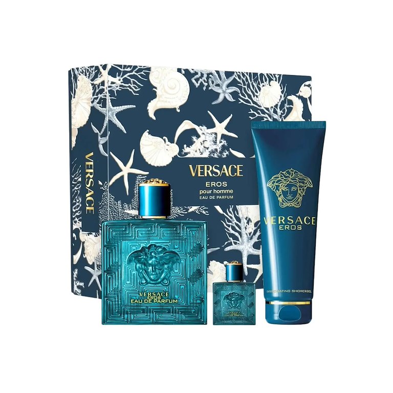Versace Muški parfemski set Eros, EDP, 100 ml+Gel za tuširanje, 150 ml+Mini EDP, 5 ml
