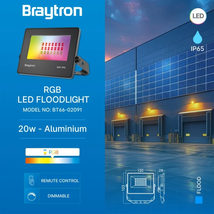 LED reflektor FC 20W crni RGB IP65