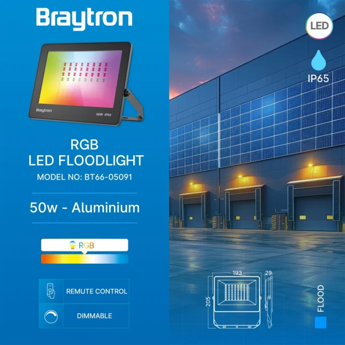 LED reflektor FC 50W crni RGB IP65