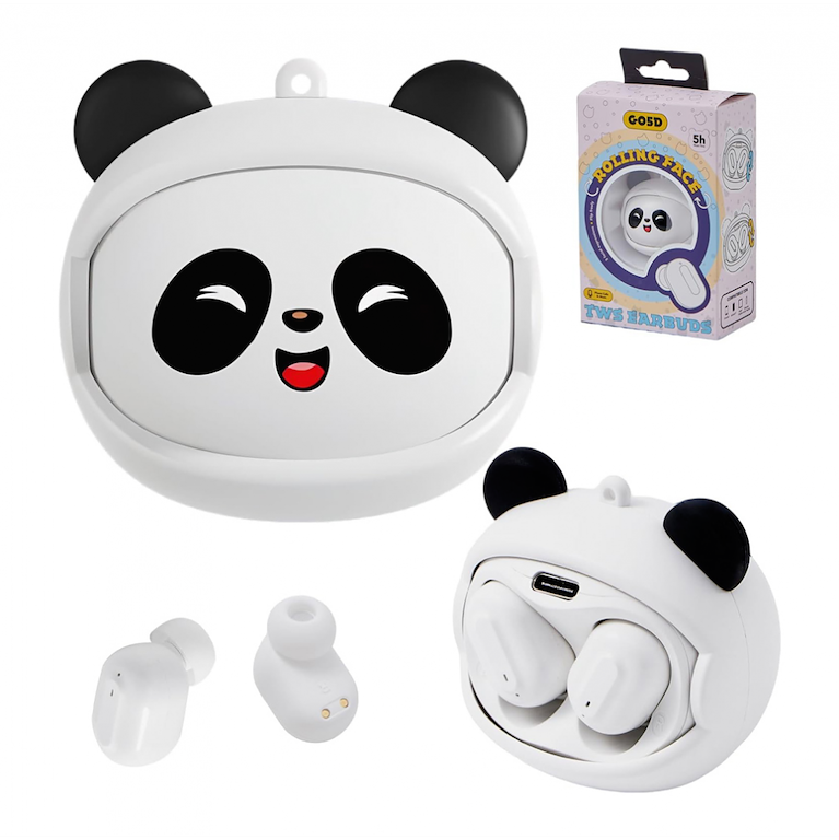 Bluetooth slusalice Panda bele