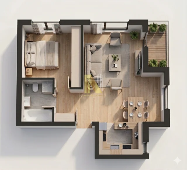 Dvosoban stan 46 m² na Telepu, Novi Sad