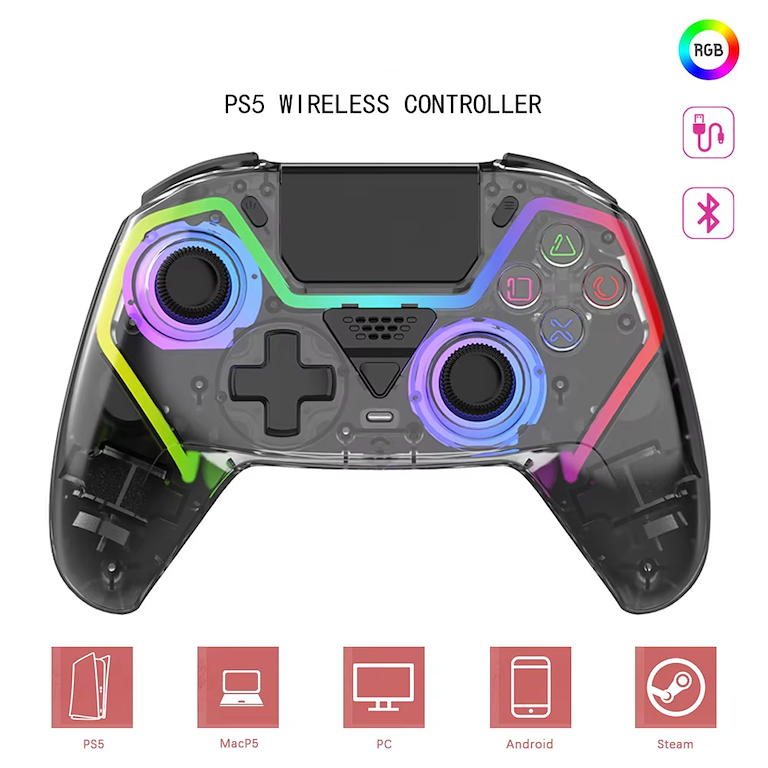 Joypad Bluetooth WIFI - PS5 crni RGB