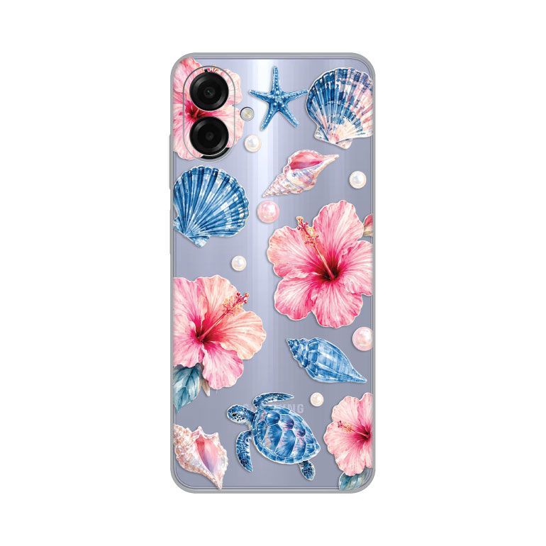 Zastitna ultra tanka (skin) maska / futrola PRINT - Samsung A075F Galaxy A07 Hibiscus Sea
