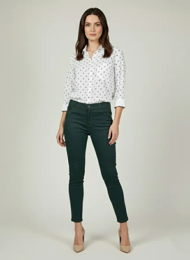 Elit Fashion Ženske pantalone 7/8, Maslinaste