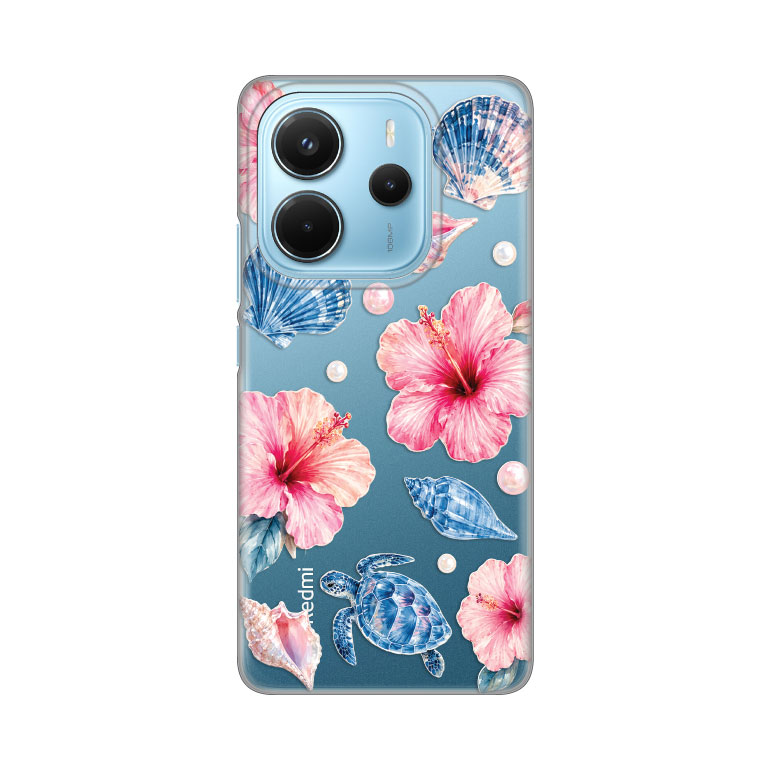 Zastitna ultra tanka (skin) maska / futrola PRINT - Xiaomi Redmi Note 14 4G (SRB) Hibiscus Sea