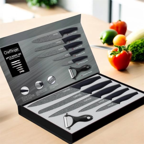 Cheffinger 6-delni set noževa sa granitnim premazom