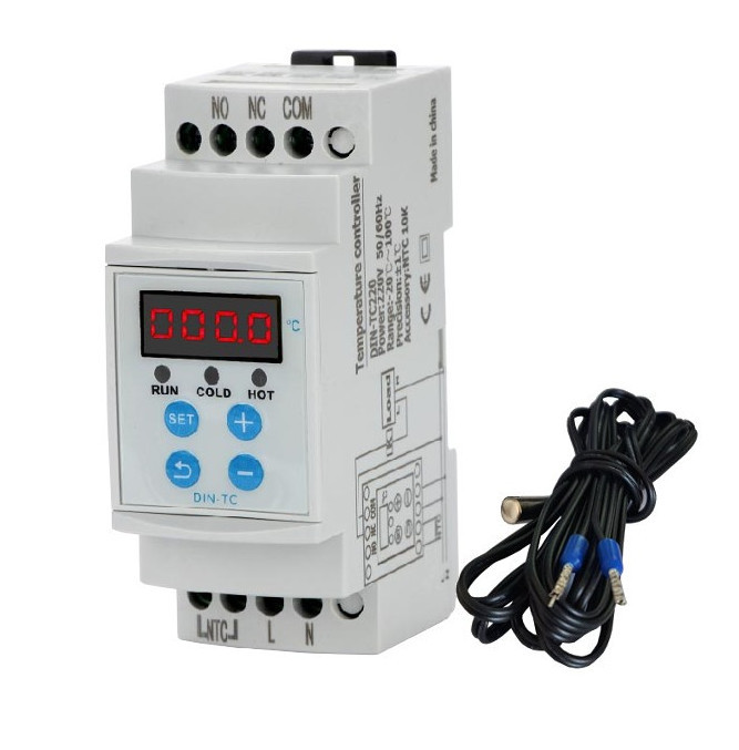 Digitalni Termostat za DIN Šinu 220VAC 10A sa Sondom (Senzorom)