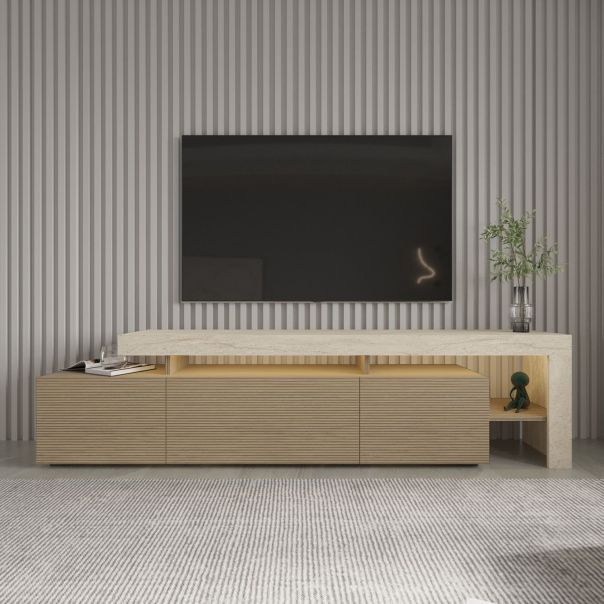 HANAH HOME TV komoda Beliz, krem/svetlobraon