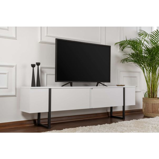 NORDURE TV komoda Serenity, bela/crna