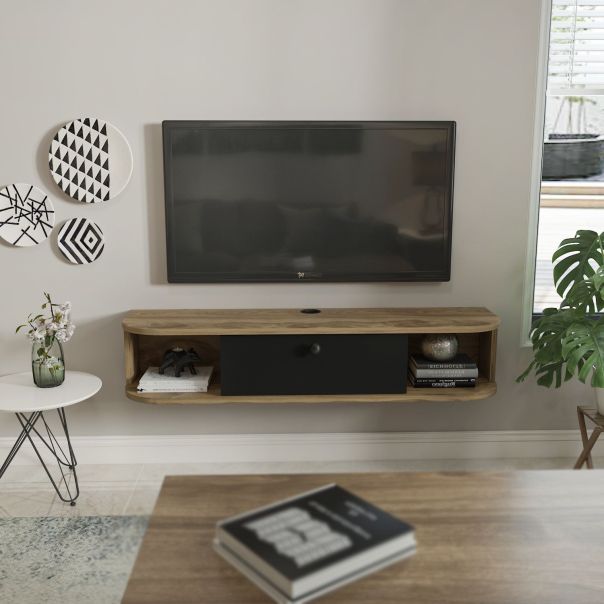 HANAH HOME TV komoda Ibarra, crna/braon