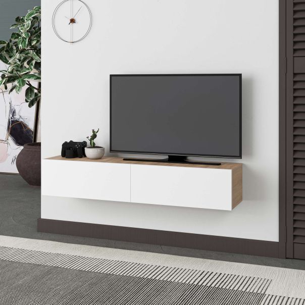 HANAH HOME TV komoda Francy 135, braon/bela