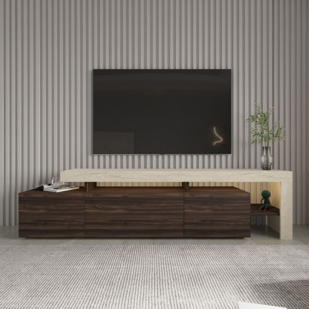 HANAH HOME TV komoda Beliz, braon/krem