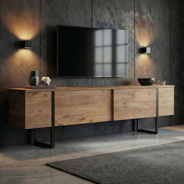 NORDURE TV komoda Onera, braon/crna