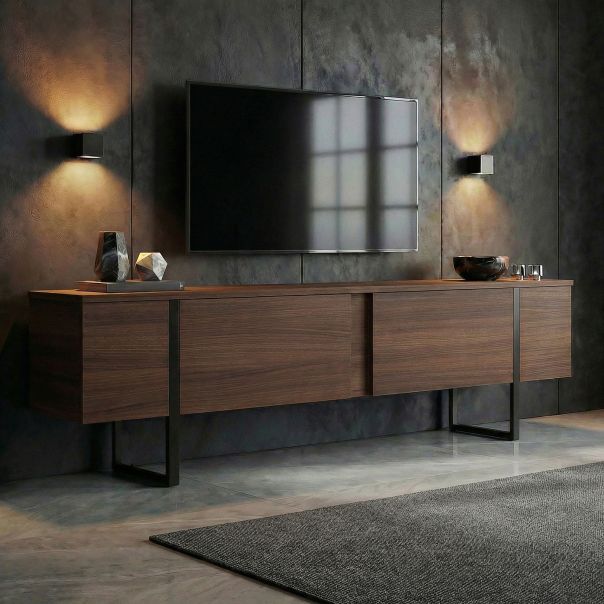 NORDURE TV komoda Onera, braon/crna