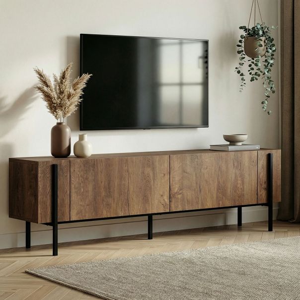 NORDURE TV komoda Nexus, braon/crna