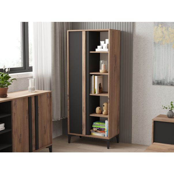 HANAH HOME Polica Iraz, braon/crna