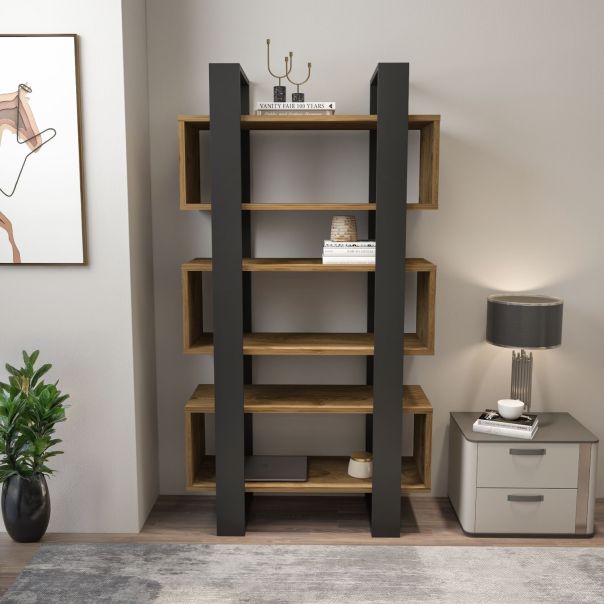 HANAH HOME Polica Reina, braon/antracit