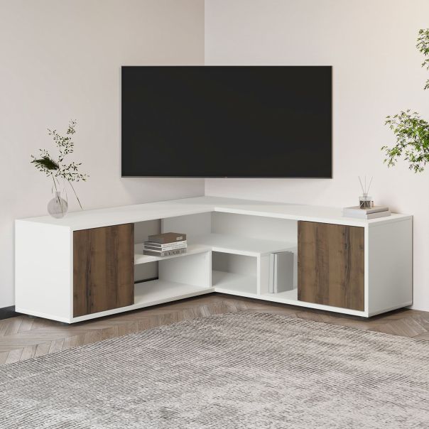 HANAH HOME TV komoda Rosa, bela/braon