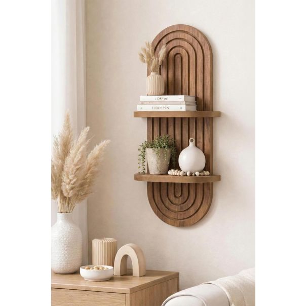 HANAH HOME Zidna polica Artmtkwll2D, svetlobraon