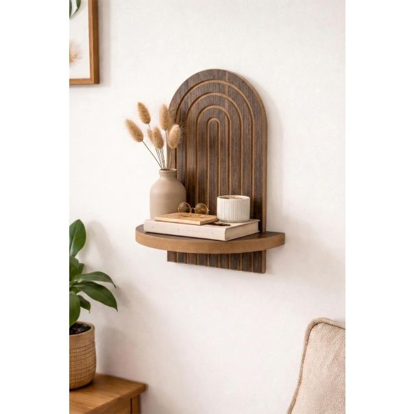 HANAH HOME Zidna polica Artmtkwll1, braon