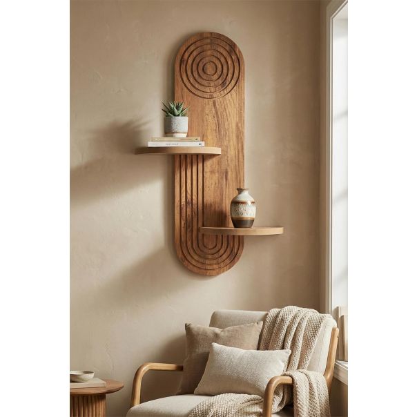 HANAH HOME Zidna polica Artmtkwll3, svetlobraon