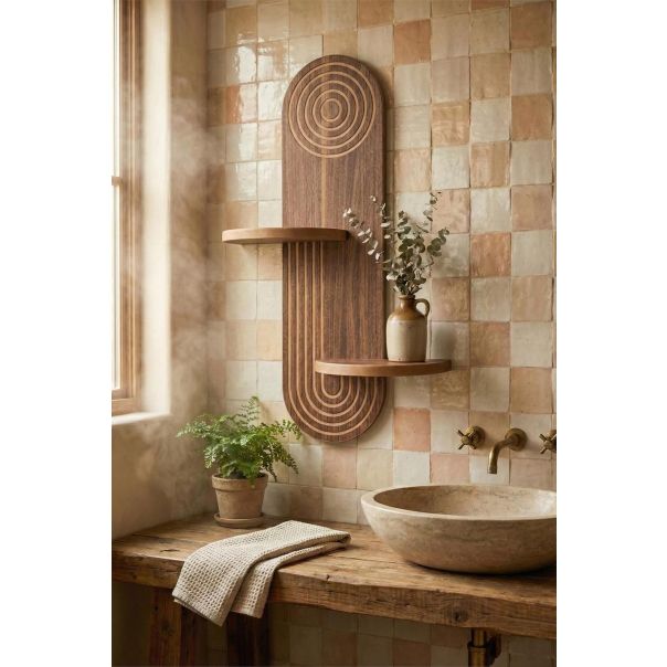 HANAH HOME Zidna polica Artmtkwll3, braon