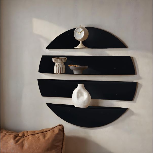 HANAH HOME Zidna polica Vlnt118Syh, crna