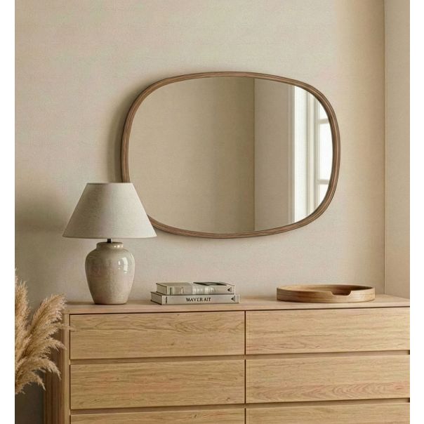 HANAH HOME Dekorativno ogledalo Cloudy 55, braon