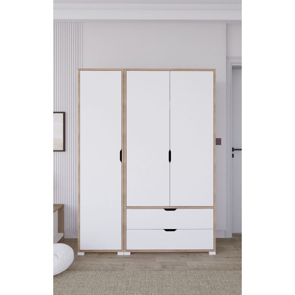 HANAH HOME Ormar Nisan 1600-019, bela/svetlo braon