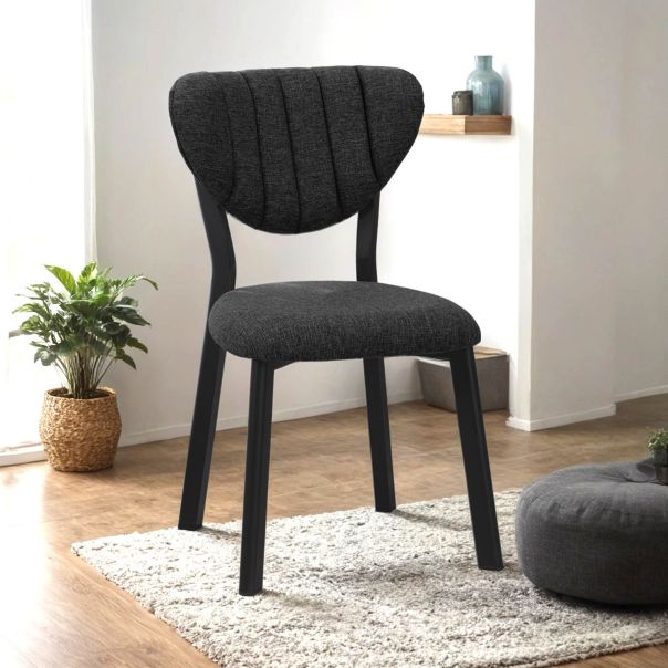 HANAH HOME Trpezarijska stolica Elma, antracit/crna