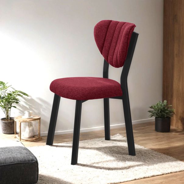 HANAH HOME Trpezarijska stolica Elma, bordo/crna
